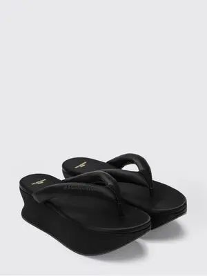 Balenciaga Satin Gaeta Wedge Flip Flops