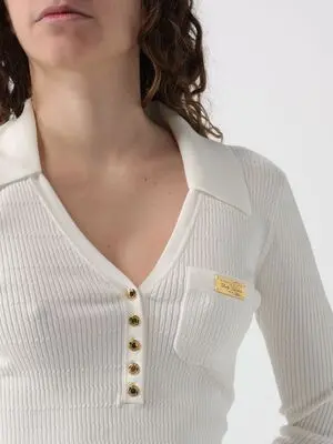 Elisabetta Franchi Ribbed Knit Polo Shirt