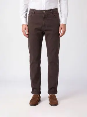 Brunello Cucinelli Straight Fit Cotton Denim Jeans - Brown