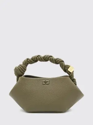 GANNI Butterfly Mini Recycled Leather Handbag With Braided Handle - Olive
