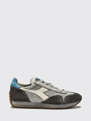 DIADORA Equipe Dirty Sneakers In Used Suede And Canvas - Blue 1