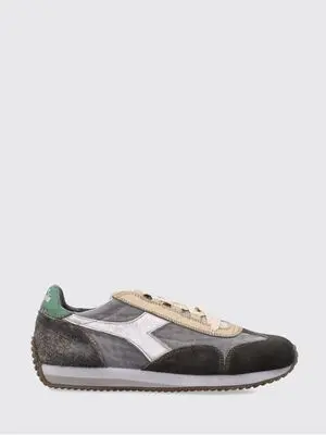 DIADORA Equipe Dirty Sneakers In Used Suede And Canvas - Dove Grey