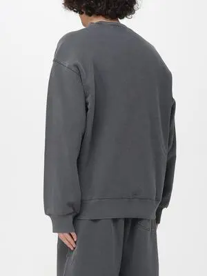 Carhartt Work In Progress Cotton Crewneck Sweatshirt With Embroidered Logo - Black