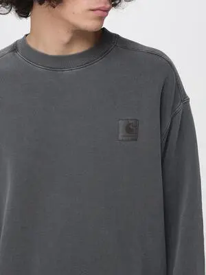 Carhartt Work In Progress Cotton Crewneck Sweatshirt With Embroidered Logo - Black