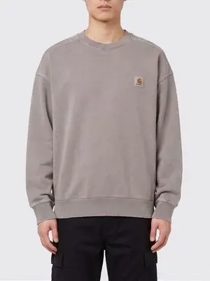 Carhartt Work In Progress Cotton Crewneck Sweatshirt With Logo - Grey