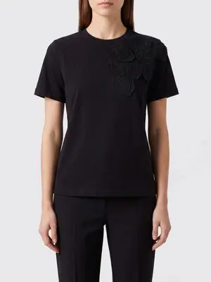 Liviana Conti Slim Fit Cotton Crew Neck T-shirt - Black