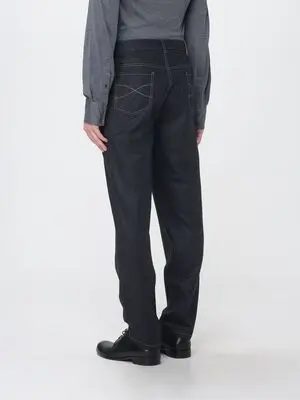Brunello Cucinelli Five-pocket Straight-leg Jeans In Wool Felt - Grey