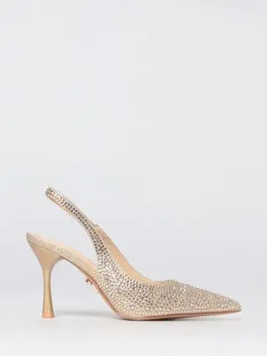 TWENTY FOURHAITCH Phuket Rhinestone Fabric Slingback - Gold