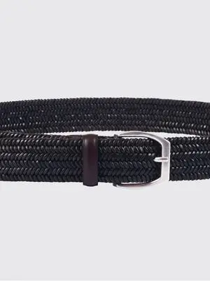 Orciani Wide Braided Leather Belt - Dark