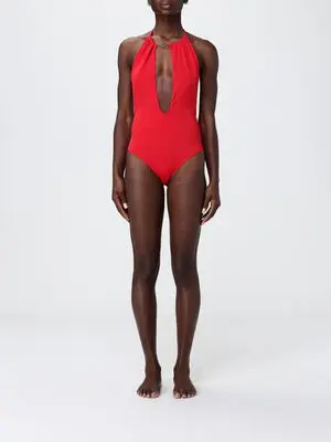 EA7 One Piece Swimsuit With Plunge Neckline - Red