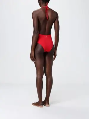 EA7 One Piece Swimsuit With Plunge Neckline - Red