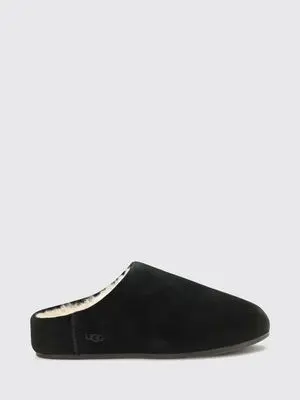 UGG Ugg Elea Suede Sabot Mules With Wool Interior Black