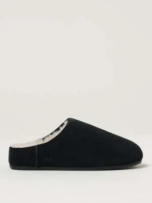 UGG Elea Suede Sabot Mules With Wool Interior - Black
