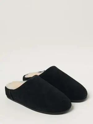 UGG Elea Suede Sabot Mules With Wool Interior - Black
