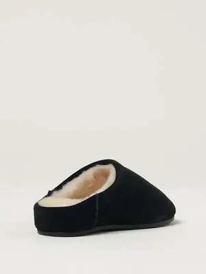 UGG Elea Suede Sabot Mules With Wool Interior - Black