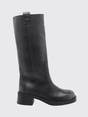 ALOHAS Sajan Leather Knee-high Boots With Square Toe And Low Heel - Black