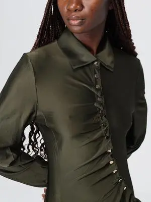 Rabanne Buttoned Draped Midi Dress