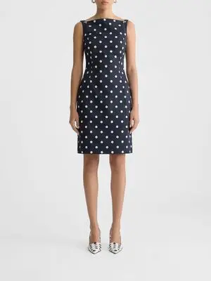 PATOU Polka Dot Crêpe Mini Dress - Blue