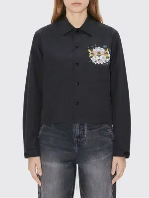 Kenzo Printed Cotton Blend Shirt Jacket - Black