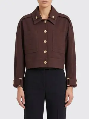 Elisabetta Franchi Cropped Jacket - Brown