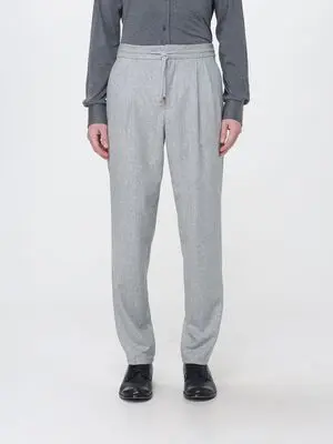 Brunello Cucinelli Virgin Wool Slim Fit Trousers With Drawstring Waist - Grey