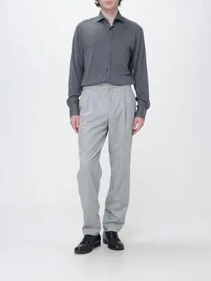 Brunello Cucinelli Virgin Wool Slim Fit Trousers With Drawstring Waist - Grey