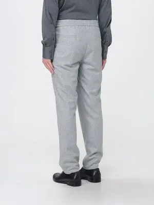 Brunello Cucinelli Virgin Wool Slim Fit Trousers With Drawstring Waist - Grey