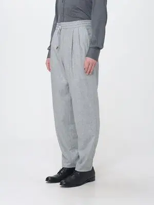 Brunello Cucinelli Virgin Wool Slim Fit Trousers With Drawstring Waist - Grey