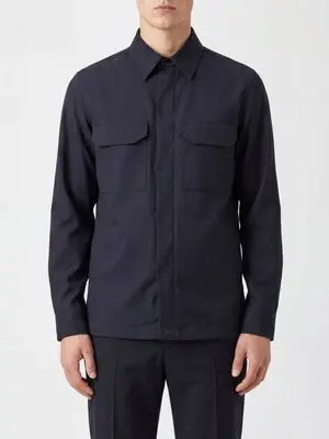 BRIGLIA 1949 Shirt Jacket In A Cotton Blend With Flap Pockets And Hidden Buttons - Blue