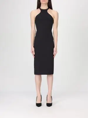 Elisabetta Franchi Halterneck Midi Dress - Black