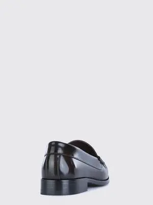 ALOHAS Rivet Brushed Leather Loafers With Strap