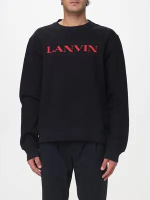 LANVIN Cotton Crew-neck Sweatshirt With Logo - Black