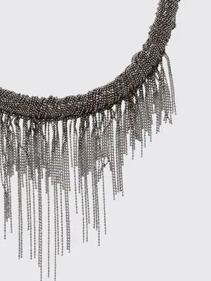 Fabiana Filippi Nickel-free Multi-strand Brass Choker Necklace With Chain Dangles - Pink