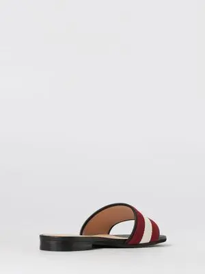 Bally Bi Striped Leather And Canvas Slippers