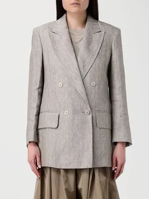Max Mara Double-breasted Denim Blazer - Grey 1