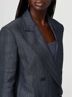 Max Mara Double-breasted Denim Blazer - Grey