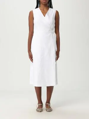 Theory Sleeveless Wrap Midi Dress - White