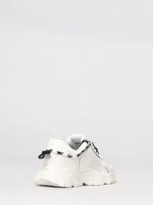 Just Cavalli Distressed Leather Sneakers With Logo