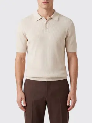 Fedeli Short-sleeved Knit Polo In Pure Cotton With A Three-button Placket - Ivory