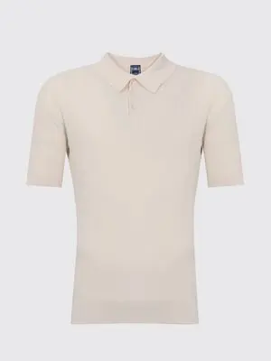 Fedeli Short-sleeved Knit Polo In Pure Cotton With A Three-button Placket - Ivory