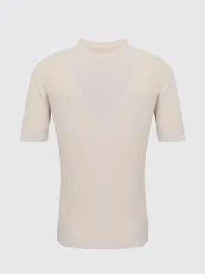 Fedeli Short-sleeved Knit Polo In Pure Cotton With A Three-button Placket - Ivory