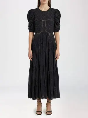 Isabel Marant Étoile Cotton Polka Dot Dress - Black