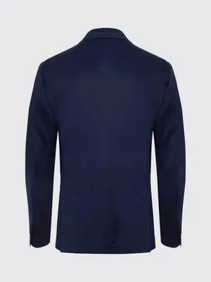 LARDINI Double-breasted Cotton Jacket - Blue