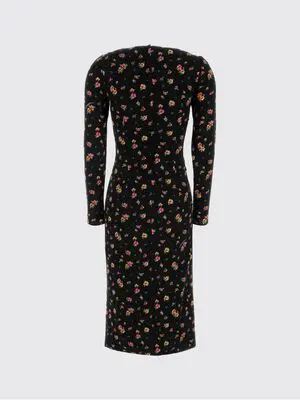 Dolce & Gabbana Floral Print Stretch Silk Midi Dress
