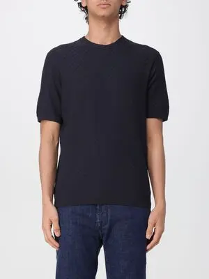 Emporio Armani Viscose Blend Crewneck Sweater - Blue
