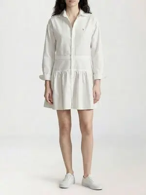 Polo Ralph Lauren Cotton Shirtdress With Logo - White