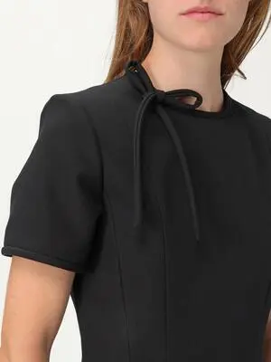 MSGM Short Sleeve Dress With Tie Detail