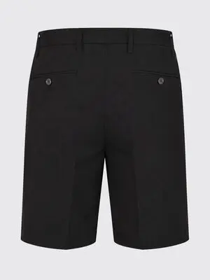 BRIGLIA 1949 Tailored Knee-length Bermuda Shorts In Wool Blend - Black