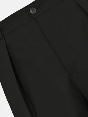 BRIGLIA 1949 Tailored Knee-length Bermuda Shorts In Wool Blend - Black