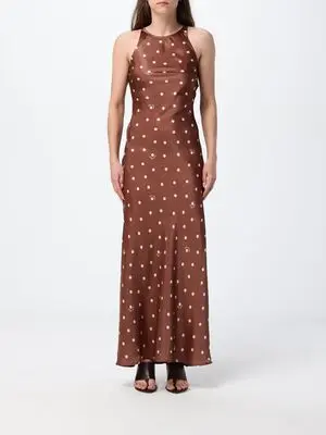 MC2 SAINT BARTH Long Silk Polka Dot Halterneck Dress - Dark